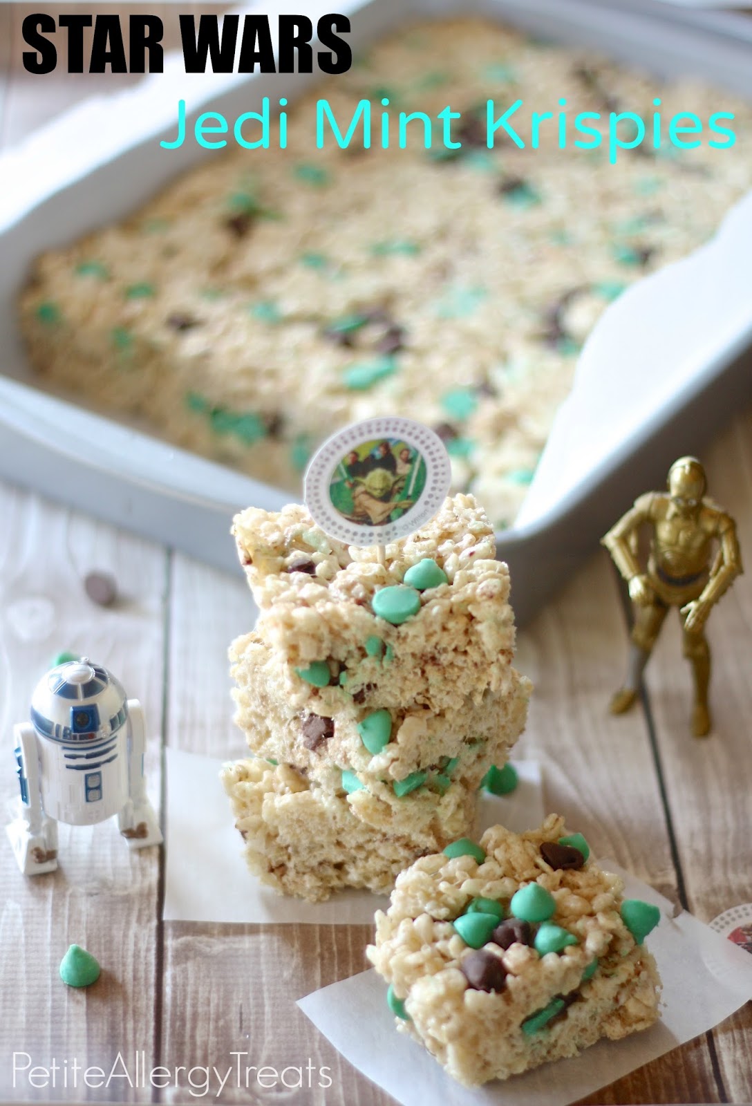 Star Wars Jedi Mint Krispie Bars- Gluten Free - Petite Allergy Treats