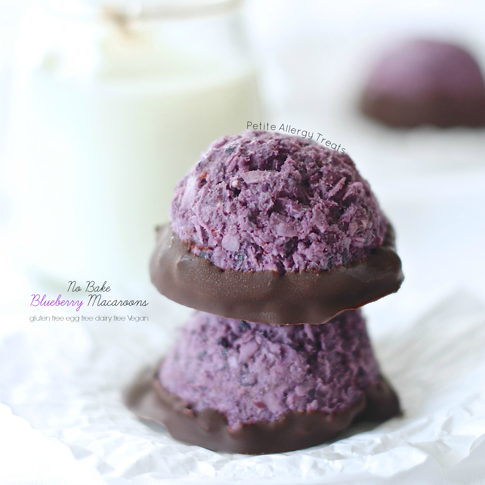 Blueberry Macaroons (egg free gluten free Vegan) - Petite Allergy Treats